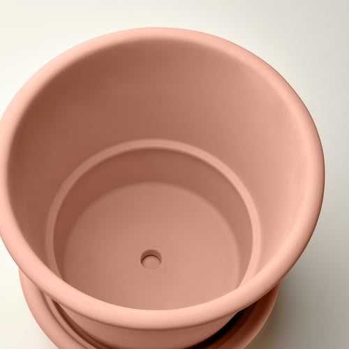 MUSKOTBLOMMA plant pot with saucer, in/outdoor terracotta, 24 cm - IKEA
