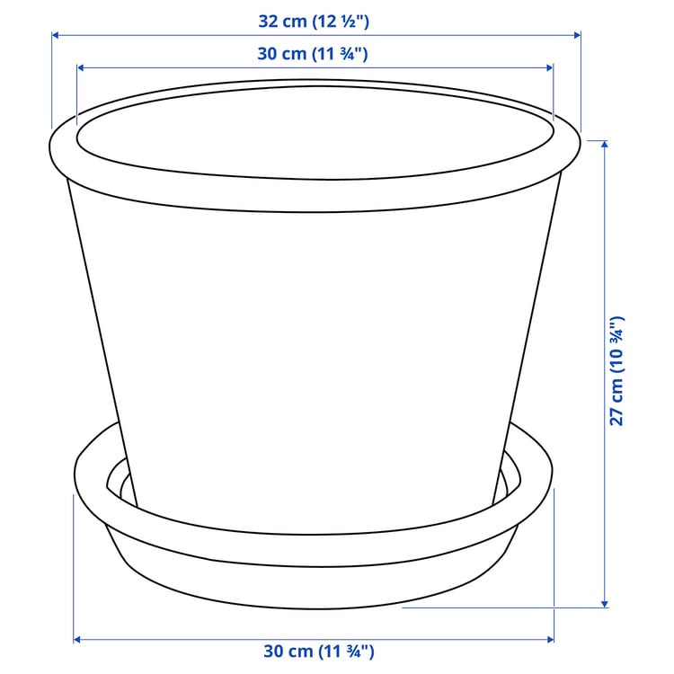 MUSKOTBLOMMA plant pot with saucer, in/outdoor terracotta, 24 cm - IKEA