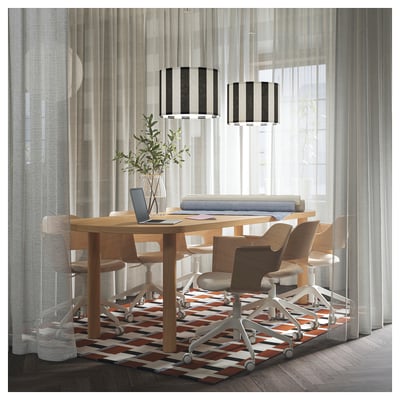 RINGSTA lamp shade, black/white, 42 cm - IKEA