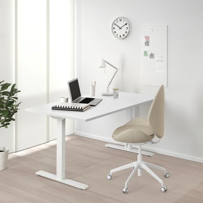 RODULF desk sit/stand, electric/white, 140x80 cm - IKEA