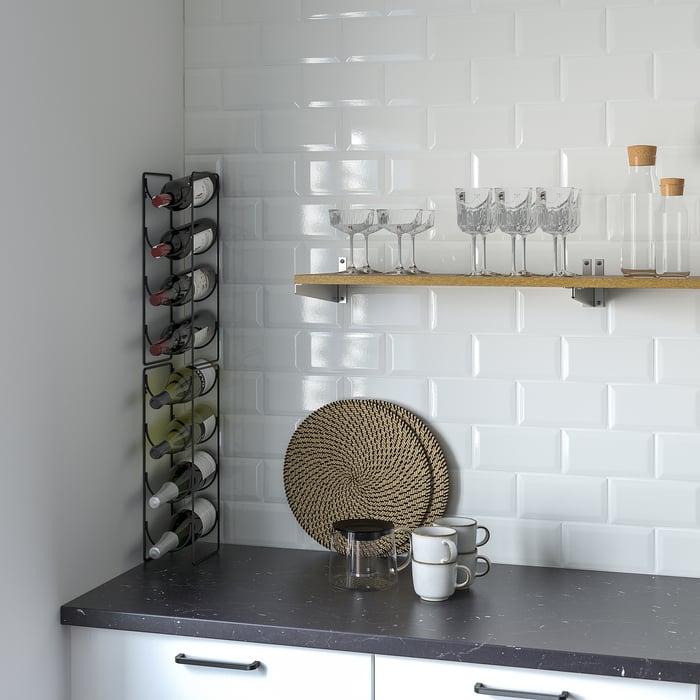 4-bottle wine rack, SNÖSPIRA, black - IKEA