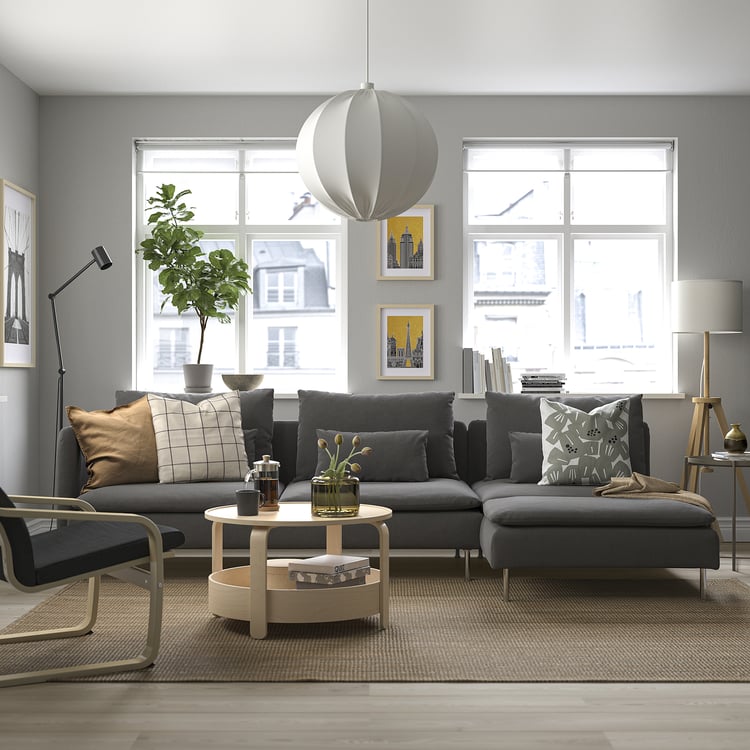 SÖDERHAMN 4-seat sofa with chaise longue, with open end/Tallmyra medium ...