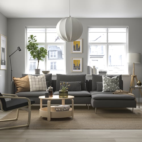 SÖDERHAMN 4-seat sofa with chaise longue, with open end/Tallmyra medium ...