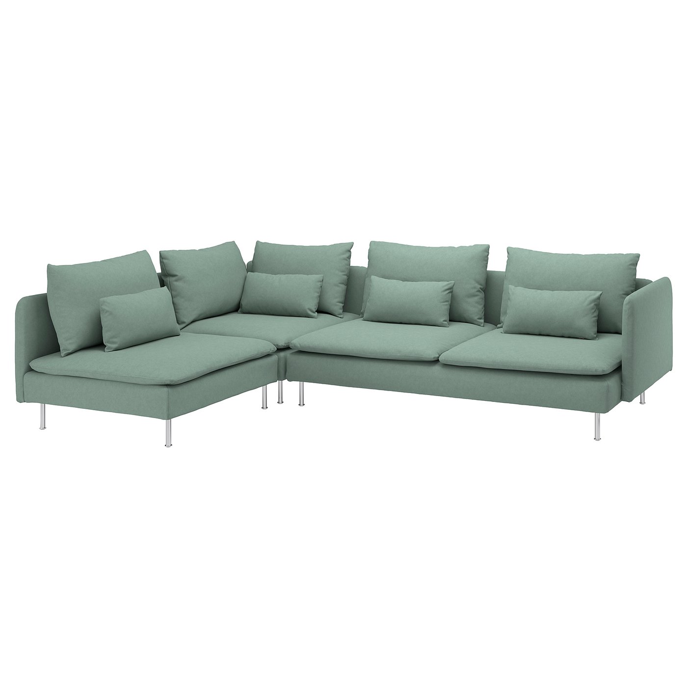 SÖDERHAMN corner sofa, 4-seat, with open end/Tallmyra light green - IKEA