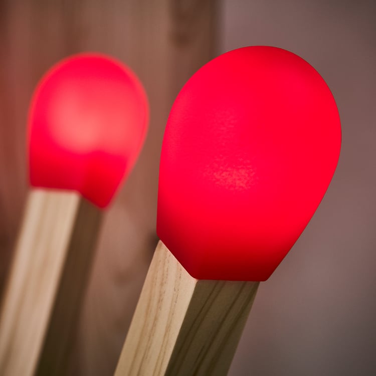 STRÅLA LED floor lamp, matchstick-shaped wood - IKEA