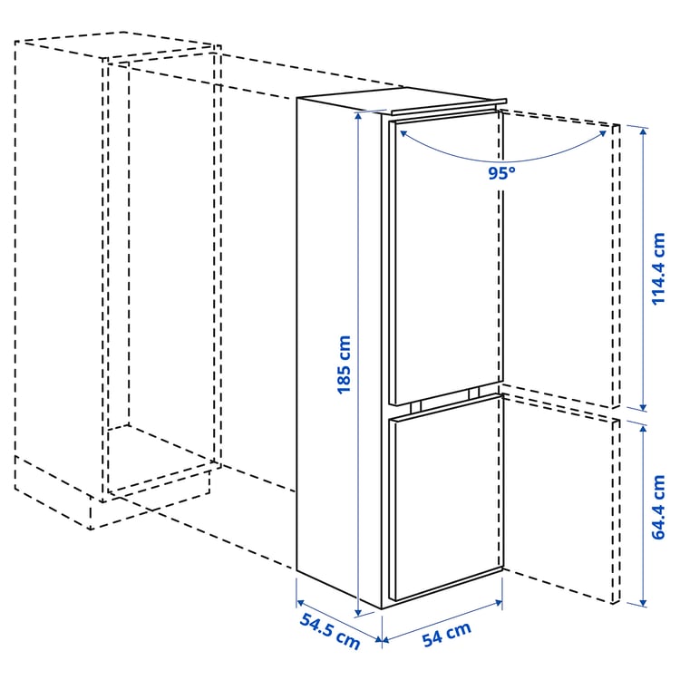 TINAD fridge/freezer, IKEA 500 integrated, 210/79 l - IKEA