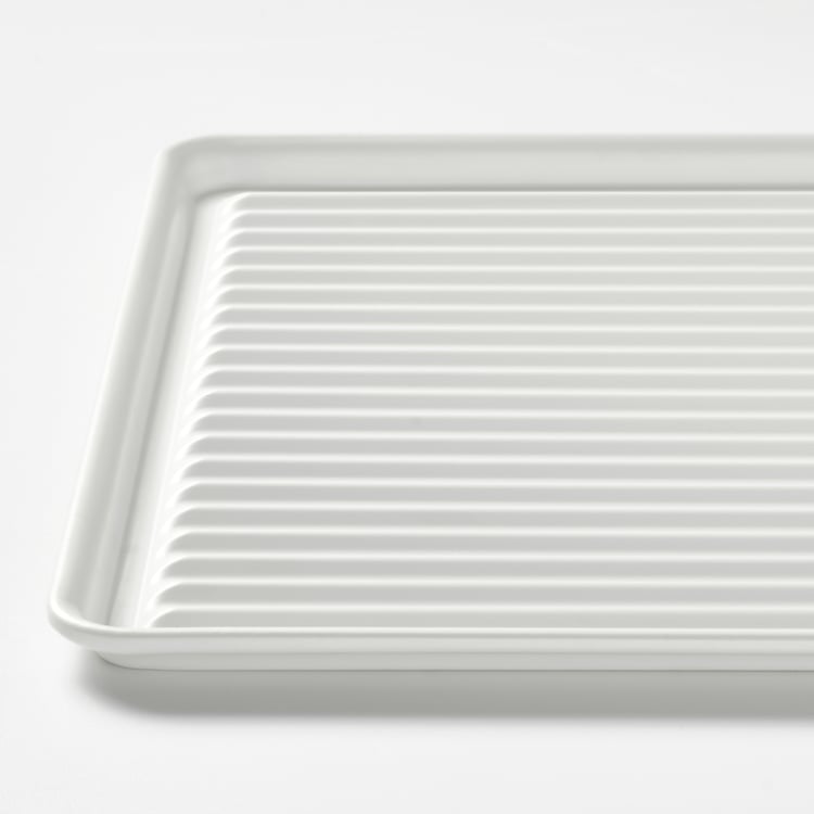 VÄLVÅRDAD dish drainer, white/galvanised, 52x35 cm - IKEA
