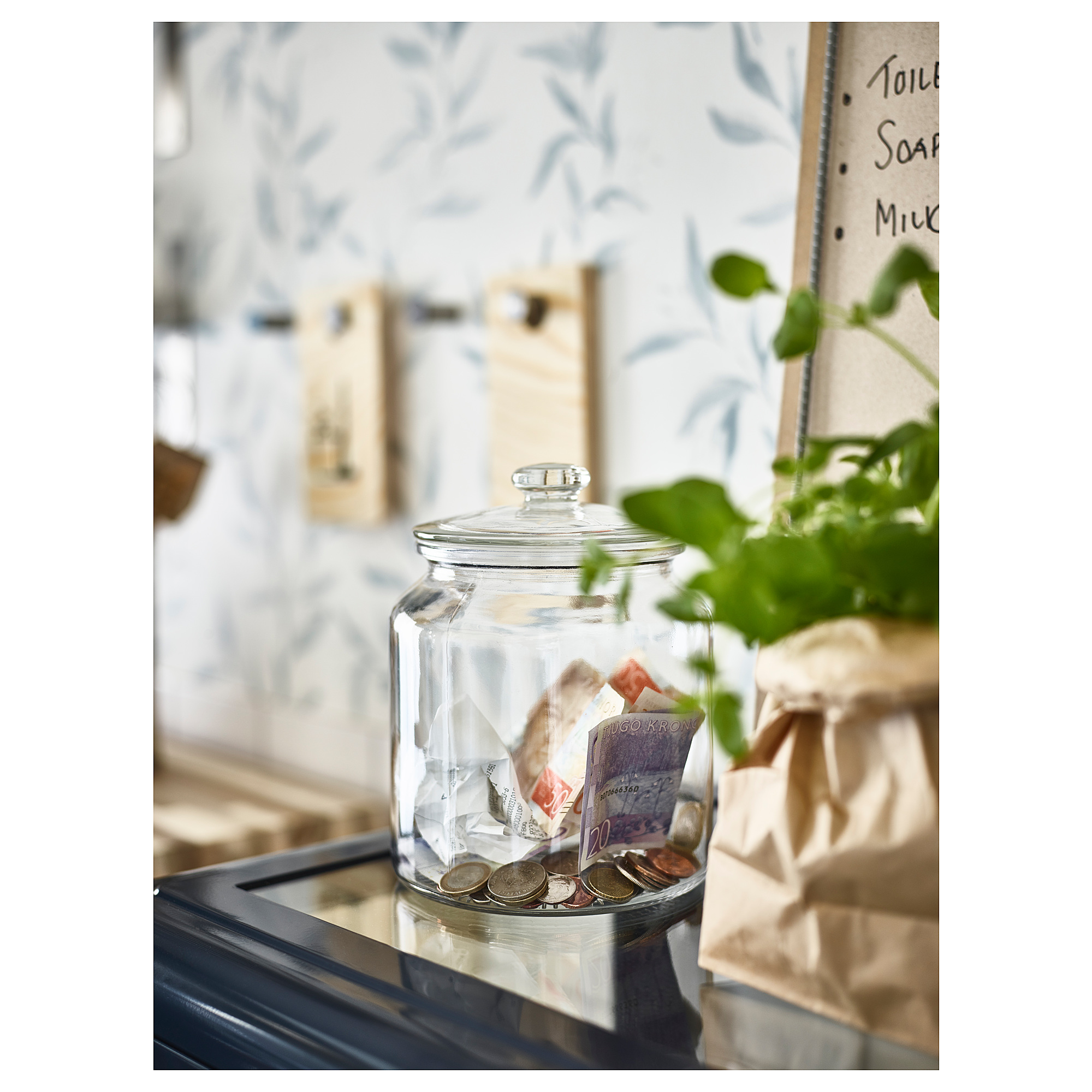 VARDAGEN Jar with lid, clear glass, 1.9 l - IKEA