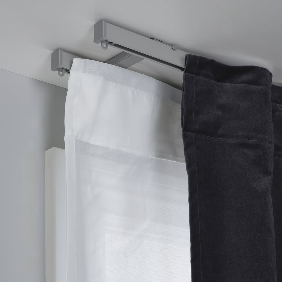 VIDGA ceiling bracket for 2 curtain rails, silver-colour - IKEA