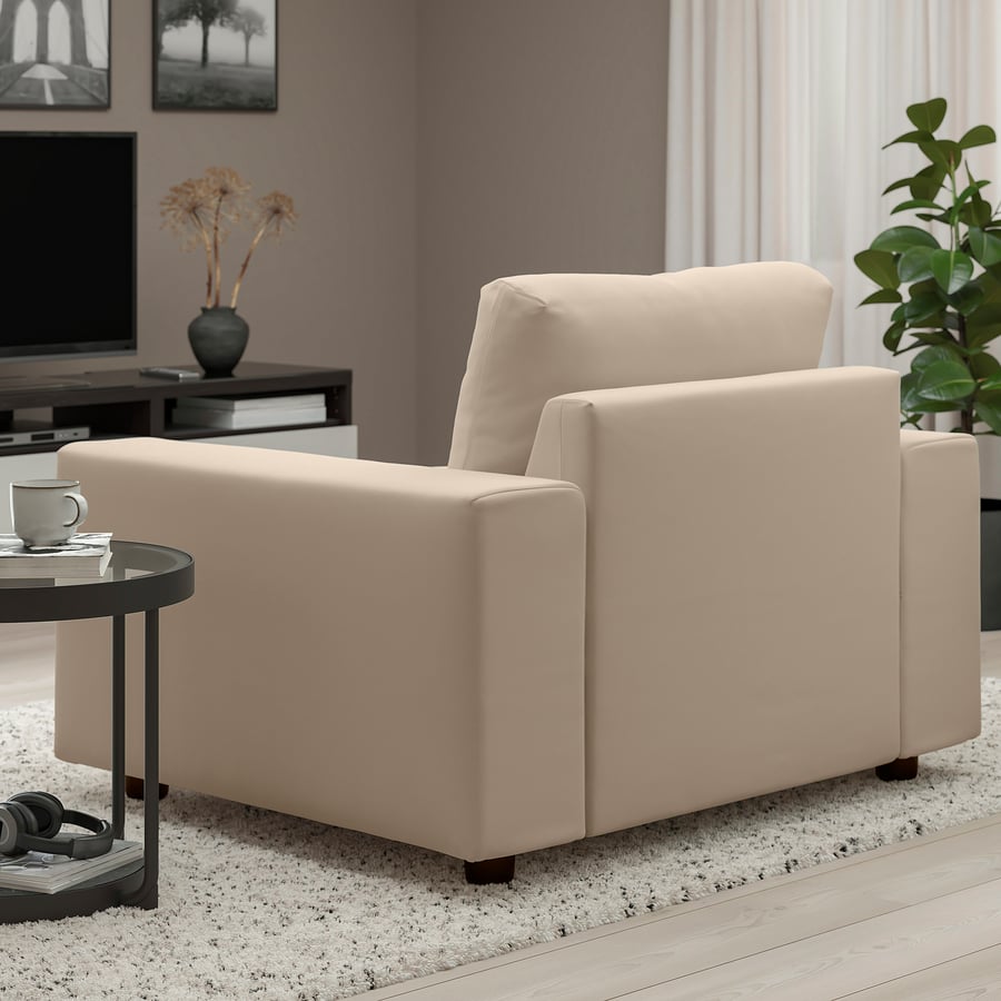 VIMLE armchair, with wide armrests/Hillared beige - IKEA