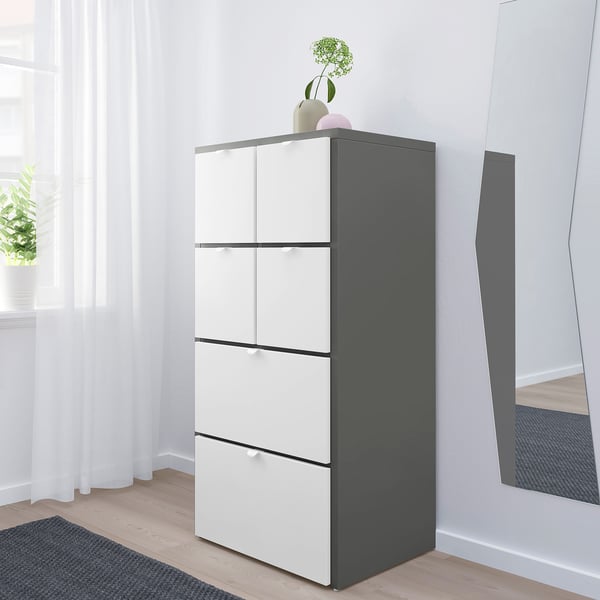 VISTHUS Chest of 6 drawers, grey/white, 63x126 cm - IKEA