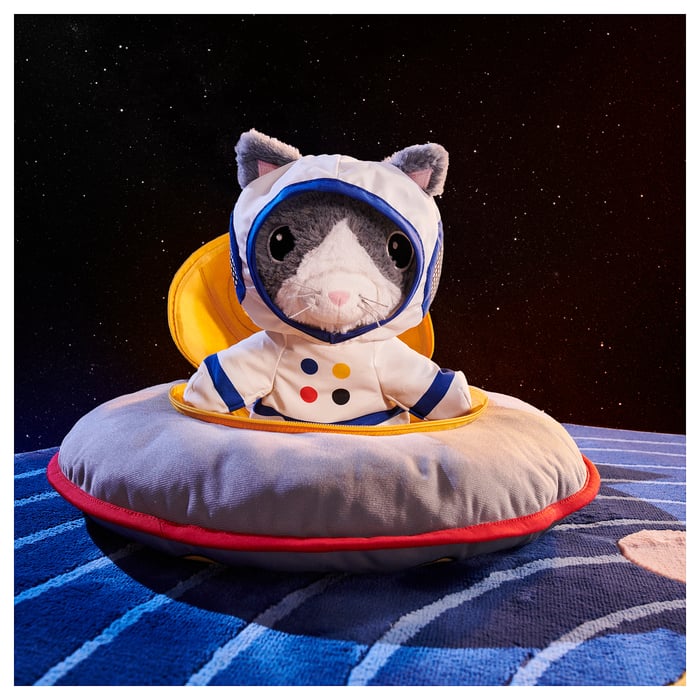 AFTONSPARV Knuffel met astronautenpak, kat, 28 cm - IKEA