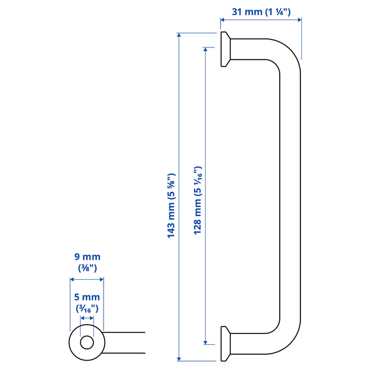 BAGGANÄS handgreep, zwart, 143 mm - IKEA