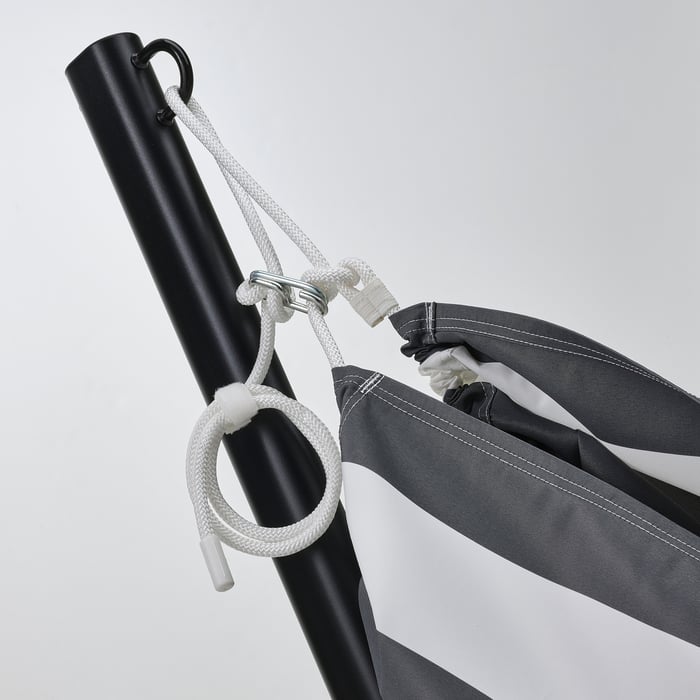 BOCKÖN / HAMNÖN hangmat met standaard, zwart/antraciet wit - IKEA