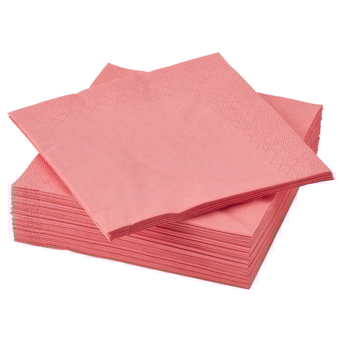 Papieren servet FANTASTISK licht roze-oranje 33x33 cm - IKEA
