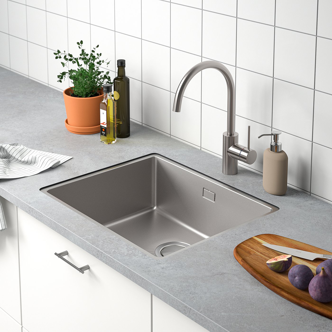 HACKBOL inbouwspoelbak, voor maatwerkblad laminaat - IKEA