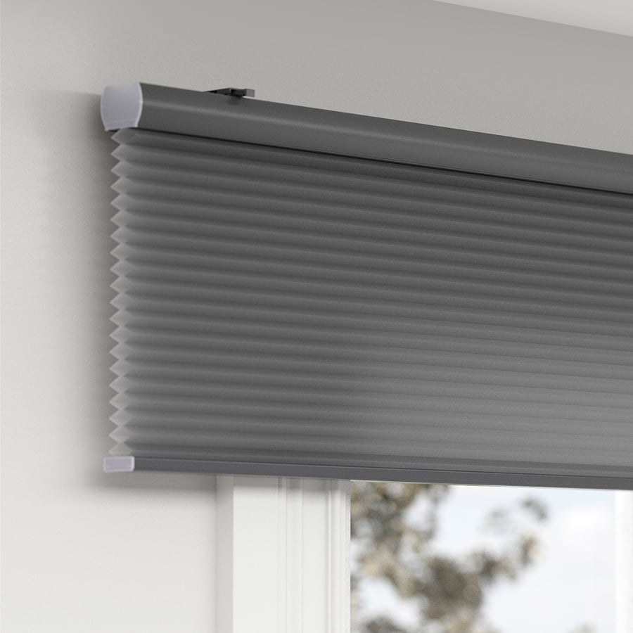 Plisségordijnen, dubbel HOPPVALS 80x210 cm grijs - IKEA