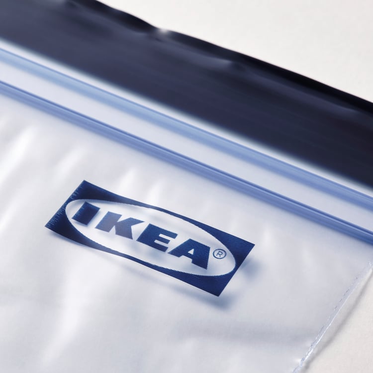 ISTAD Hersluitbare zak, met een patroon/blauw, 1 l - IKEA