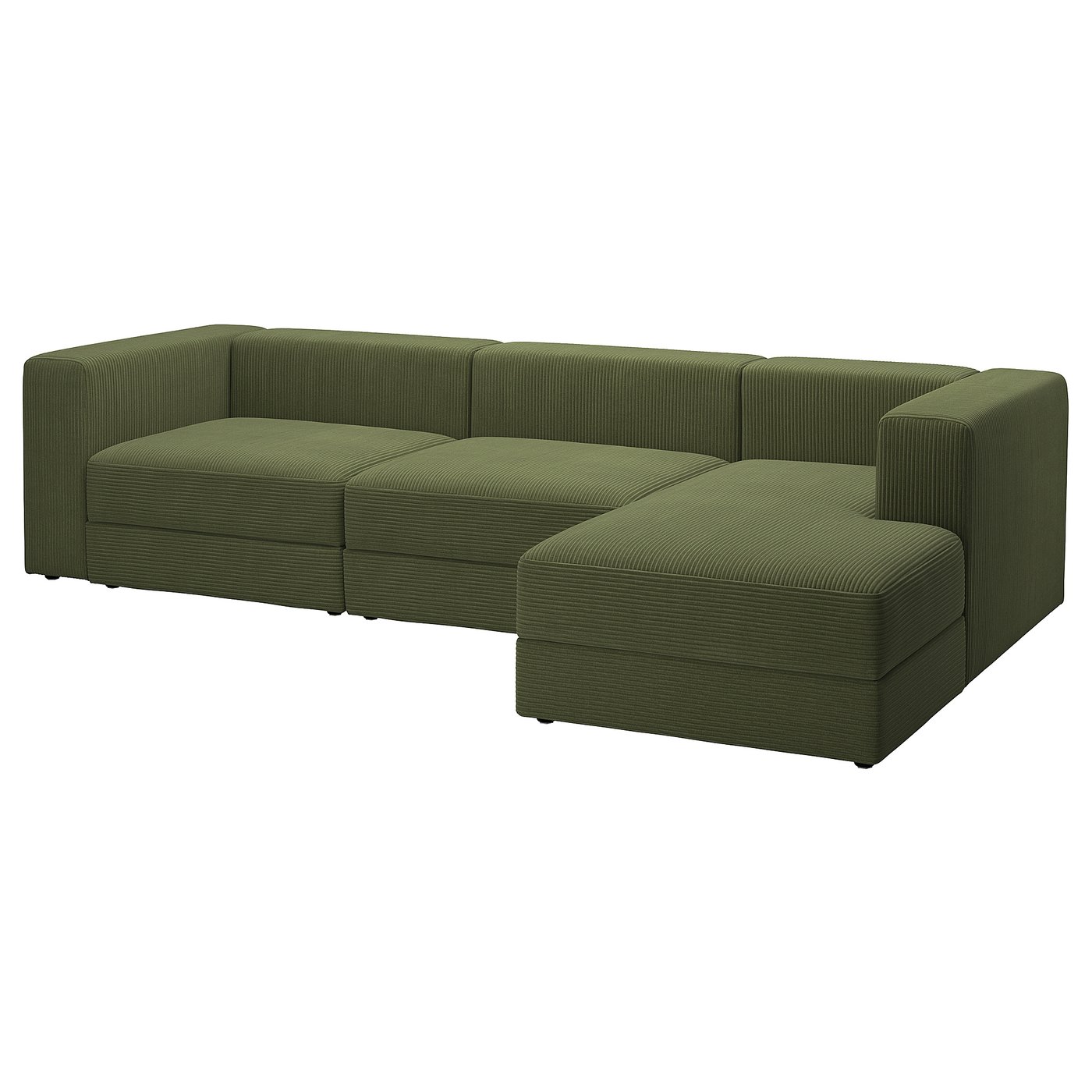 JÄTTEBO 4-zits mod bank met chaise longue, rechts/Samsala donker geel ...