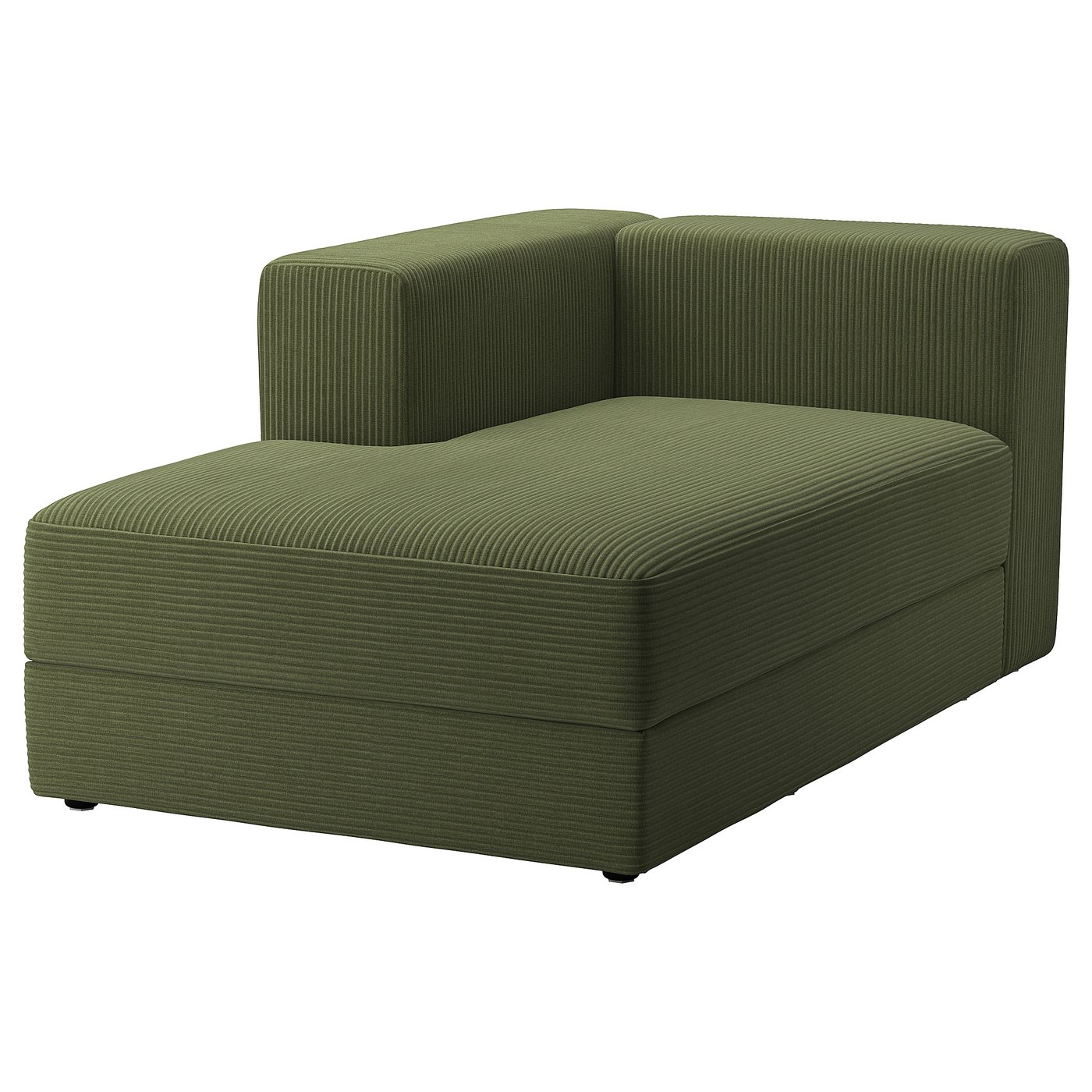 JÄTTEBO chaise longue, links, met armleuning/Samsala donker geel-groen ...
