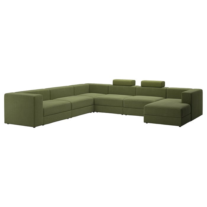 JÄTTEBO u-vormige bank, 7-zits, met chaise longue, rechts met ...