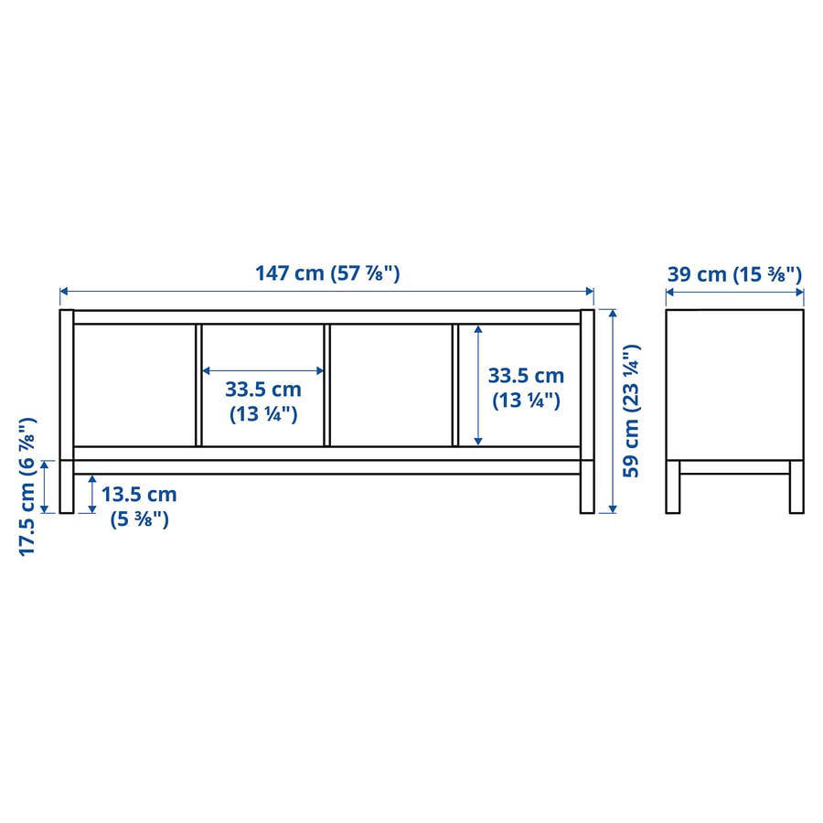 KALLAX stellingkast met onderframe, wit/wit, 147x59 cm - IKEA