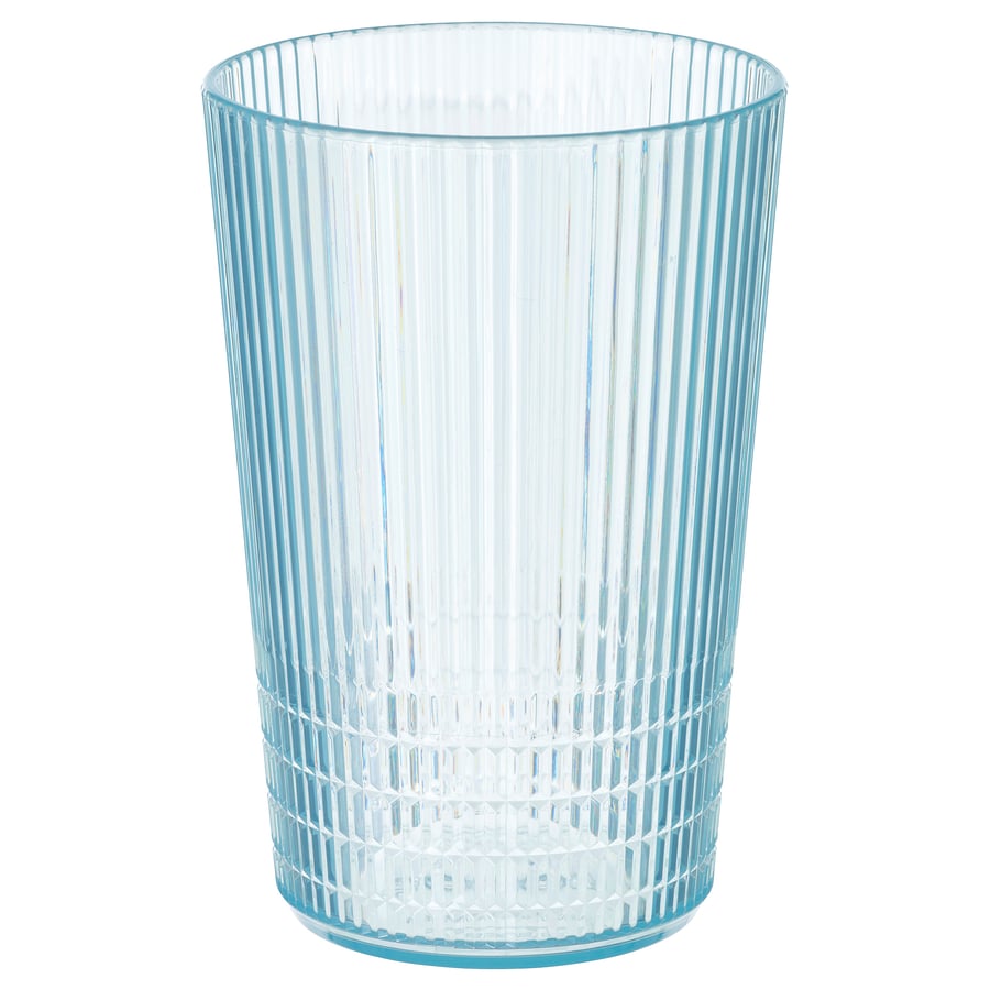 KALLSINNIG kunststof glas, kunststof/blauw, 38 cl - IKEA