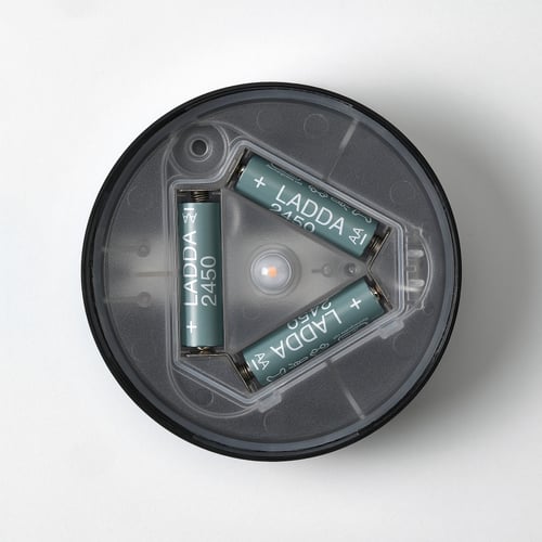 LÄNSPORT Draagbare led-lamp, op batterijen, wit/donkergrijs, 22 cm - IKEA