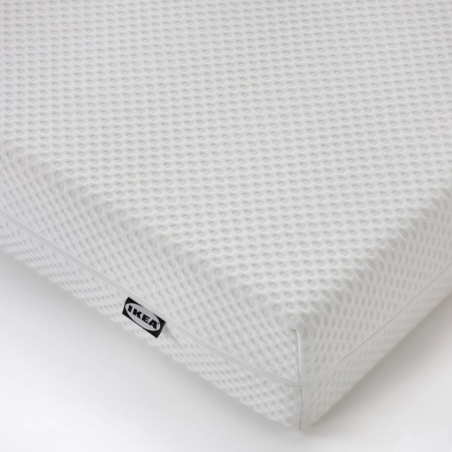MALM bedframe met matras, wit/Åbygda stevig, 90x200 cm - IKEA