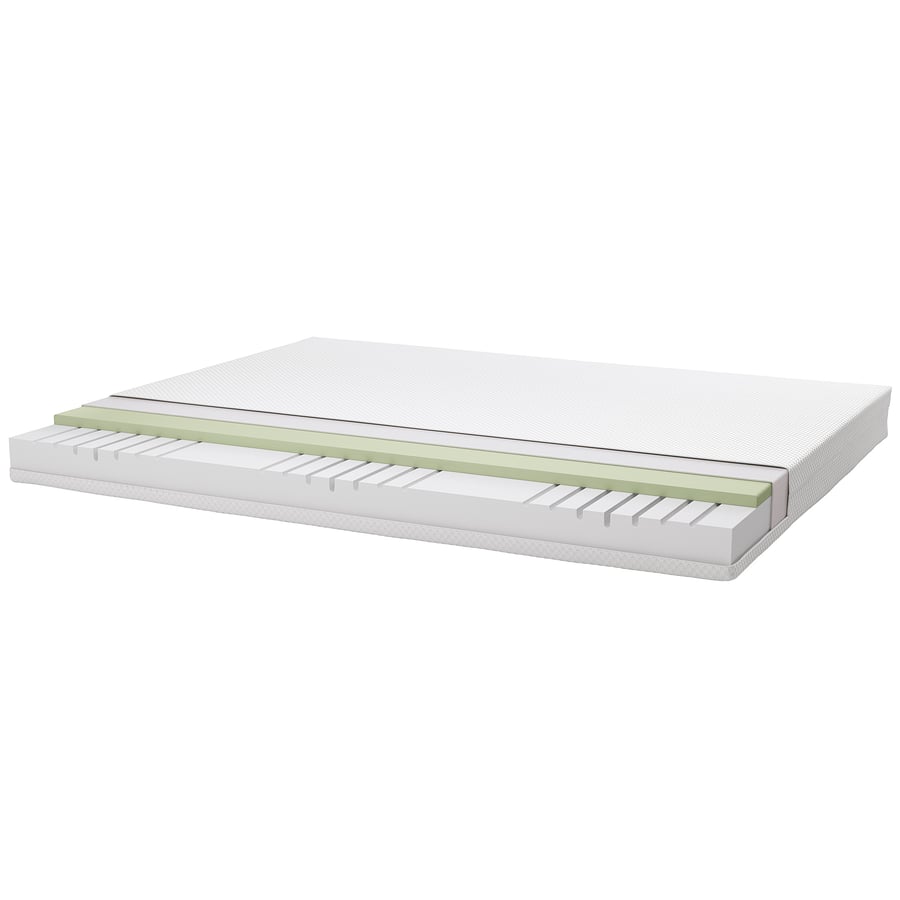 MALM bedframe met matras, wit/Åbygda stevig, 90x200 cm - IKEA
