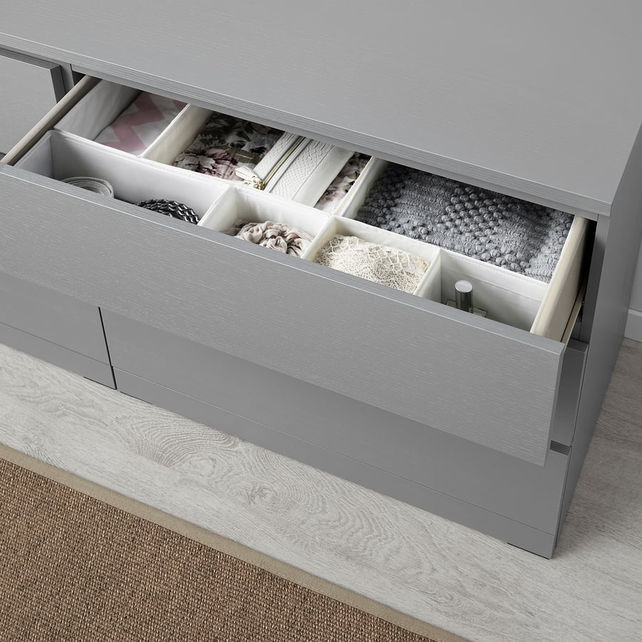 MALM Ladekast met 6 lades, grijs gelazuurd, 160x78 cm - IKEA