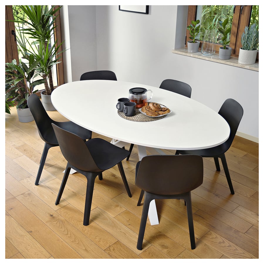 Tafel MARIEDAMM wit/steenpatroon wit 180x100 cm - IKEA