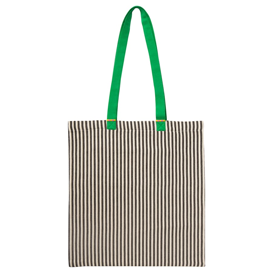 MÄVINN tas, groen/streep wit/zwart - IKEA