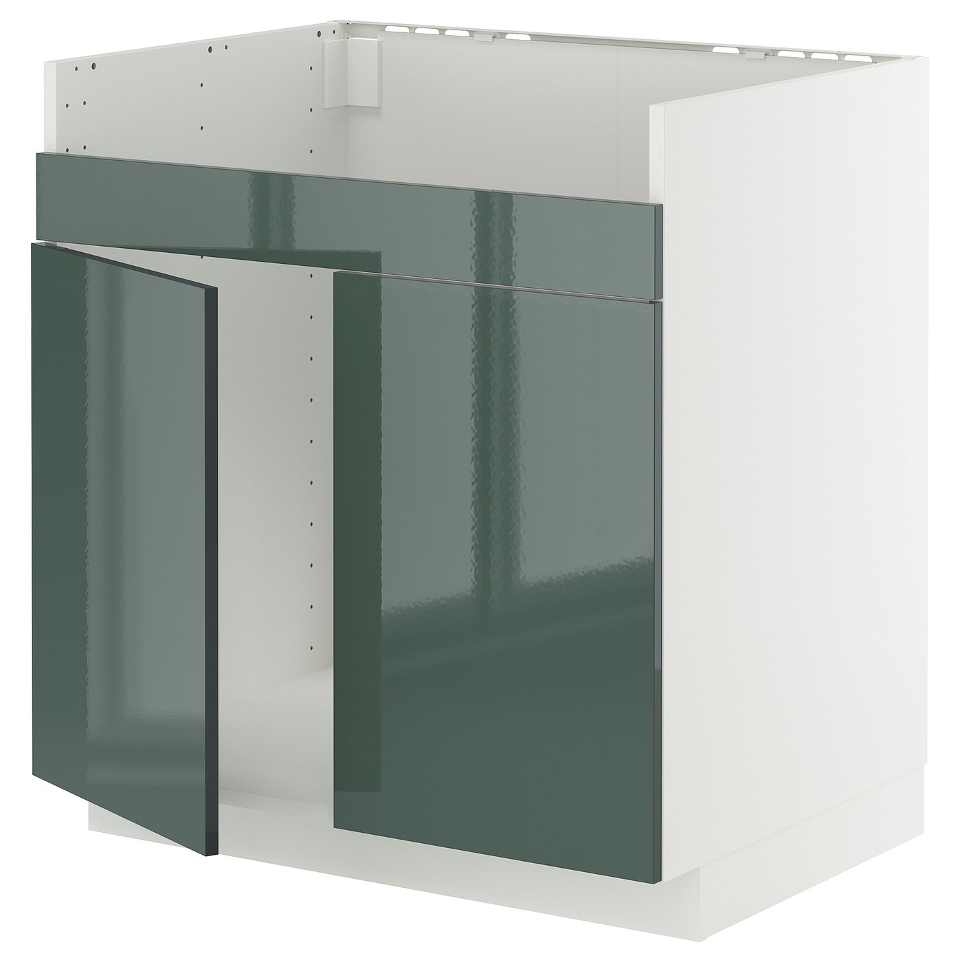 METOD onderkast voor spoelbak HAVSEN&2bak, wit/Kallarp hoogglans ...