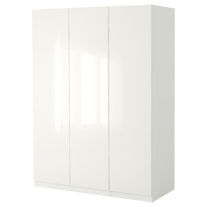 PAX / FARDAL kledingkast, wit/hoogglans/wit, 150x60x201 cm - IKEA