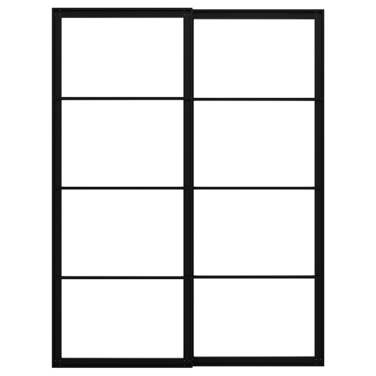 Frame voor schuifdeurpaar met rail PAX zwart 150x201 cm - IKEA