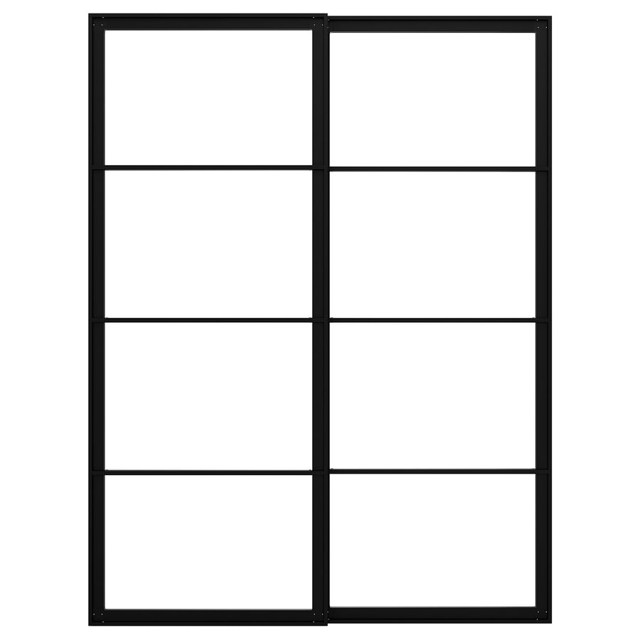 Frame voor schuifdeurpaar met rail PAX zwart 150x201 cm - IKEA