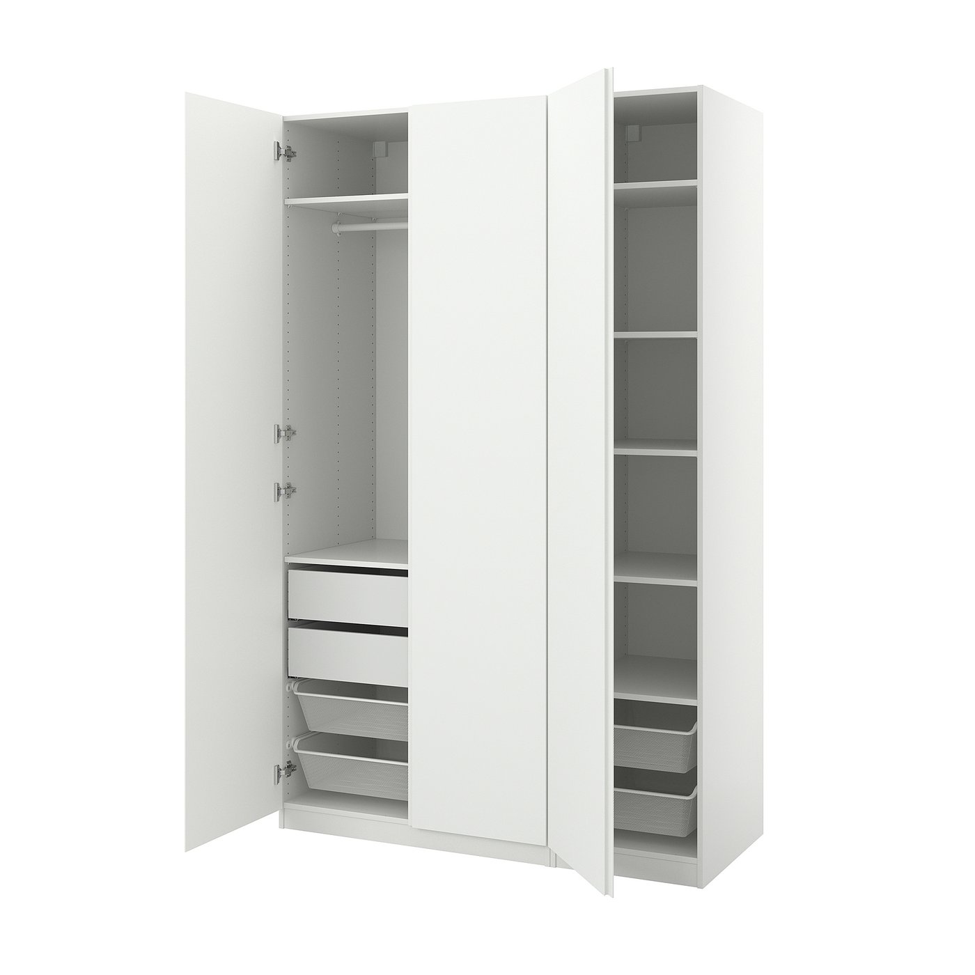 PAX / VIKANES kledingkastcombinatie, wit/wit, 150x60x236 cm - IKEA