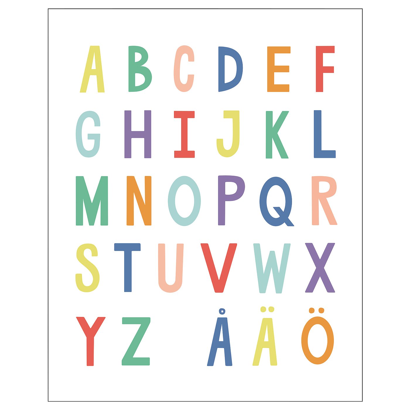 PJÄTTERYD foto, kleurrijk ABC, 40x50 cm - IKEA