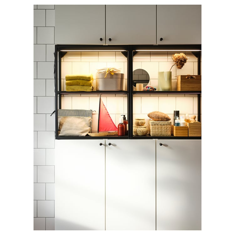 Led-strip voor badkamer, SILVERGLANS, dimbaar antraciet, 60 cm - IKEA