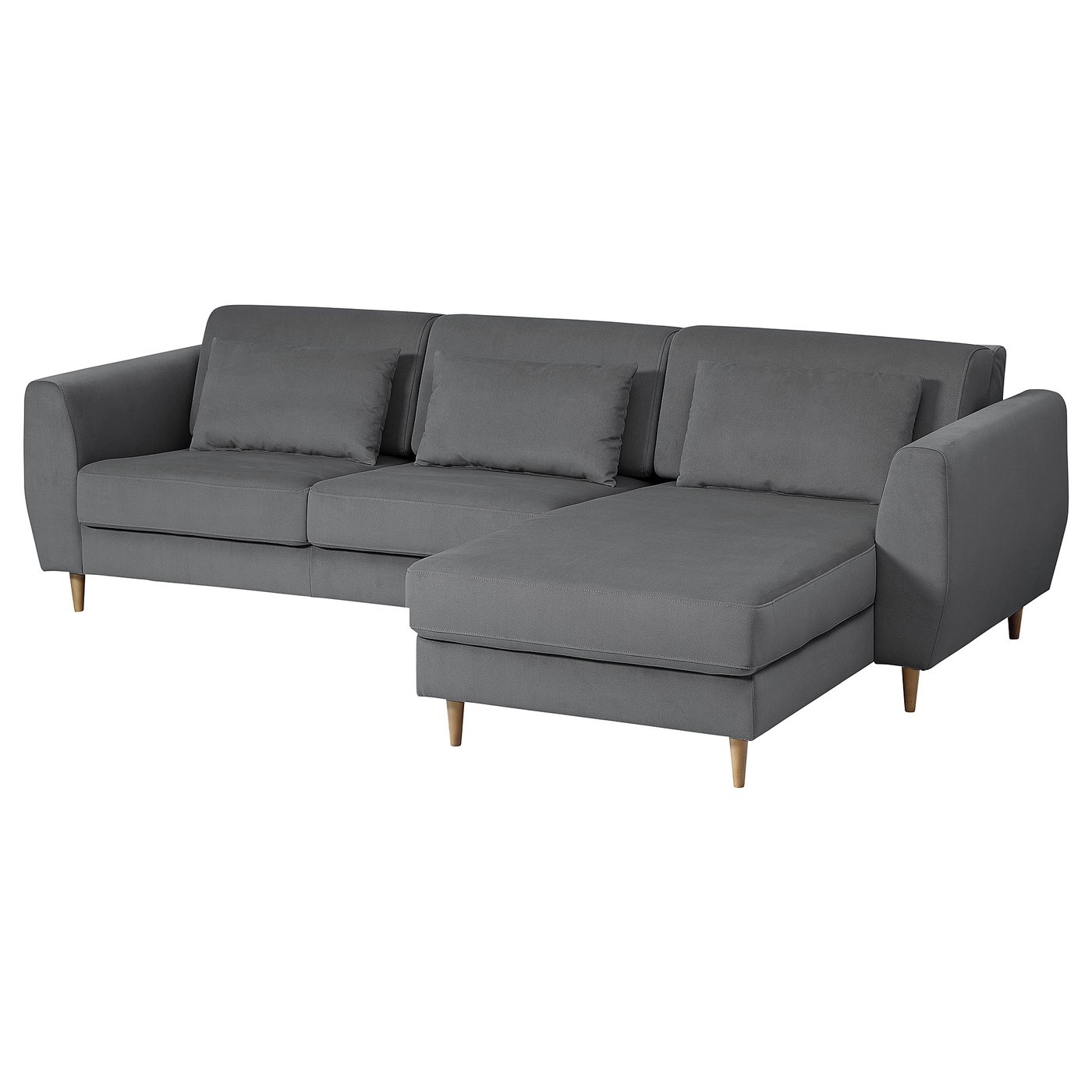 SLATORP 3-zitsbank met chaise longue, Hakebo donkergrijs - IKEA
