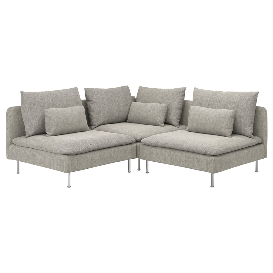 SÖDERHAMN hoekbank, 3-zits, Viarp beige/bruin - IKEA