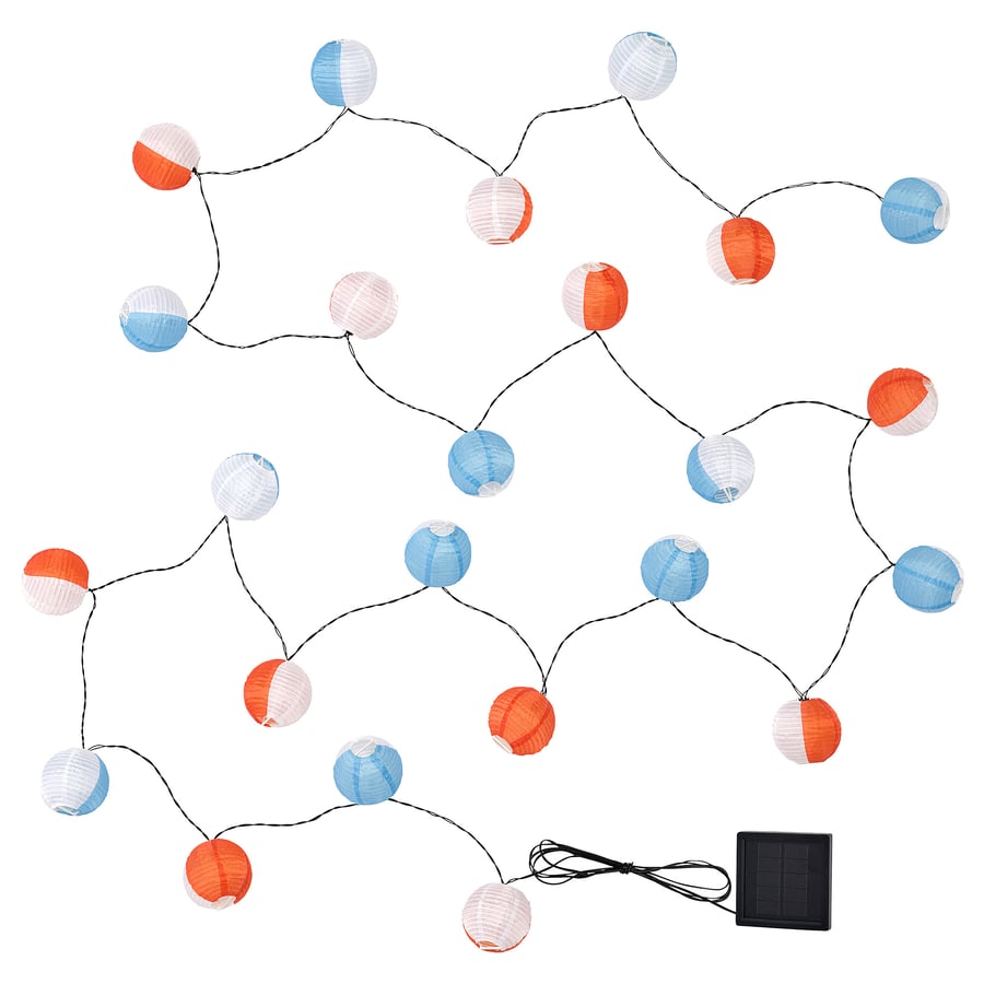 SOLVINDEN led-lichtsnoer met 24 lampjes, buiten op zonnecellen/globe ...