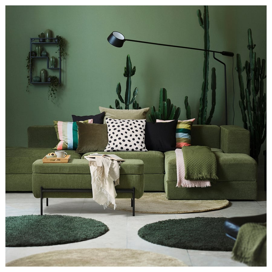 VALTORP bankje, met opbergruimte/Samsala donker geel-groen, 103 cm - IKEA