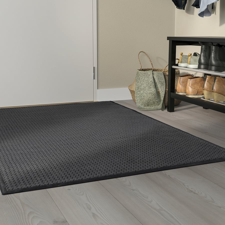 VATTENVERK deurmat, binnen, donkergrijs, 100x150 cm - IKEA