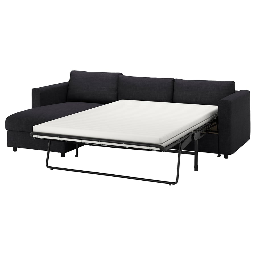 VIMLE 3-zits slaapbank, met chaise longue/Hillared antraciet - IKEA
