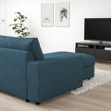 VIMLE chaise longue, met brede armleuningen/Hillared donkerblauw - IKEA