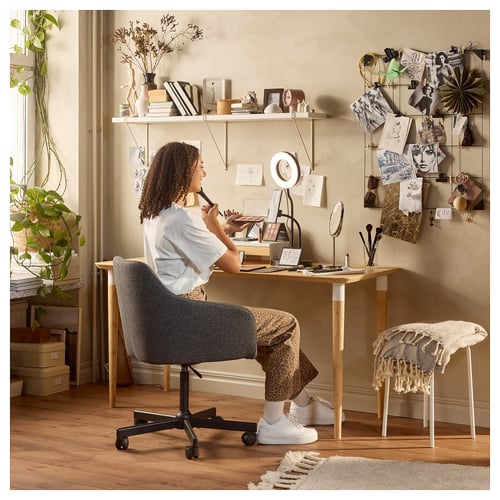 ANFALLARE / HILVER desk, bamboo, 140x65 cm - IKEA Norway