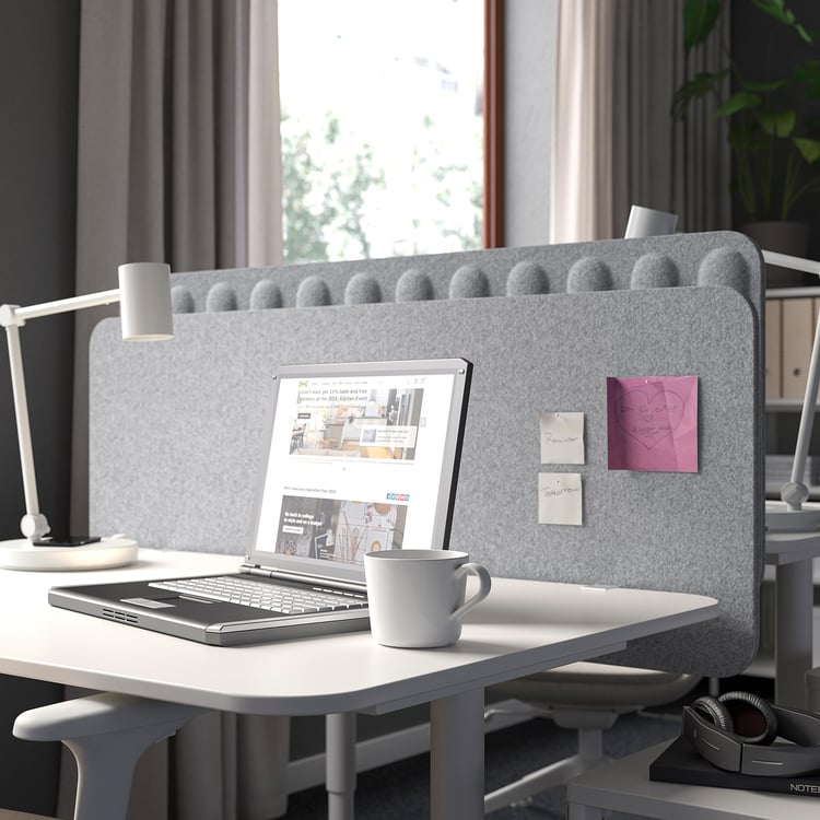 EILIF screen for desk, grey, 120x48 cm - IKEA Norway