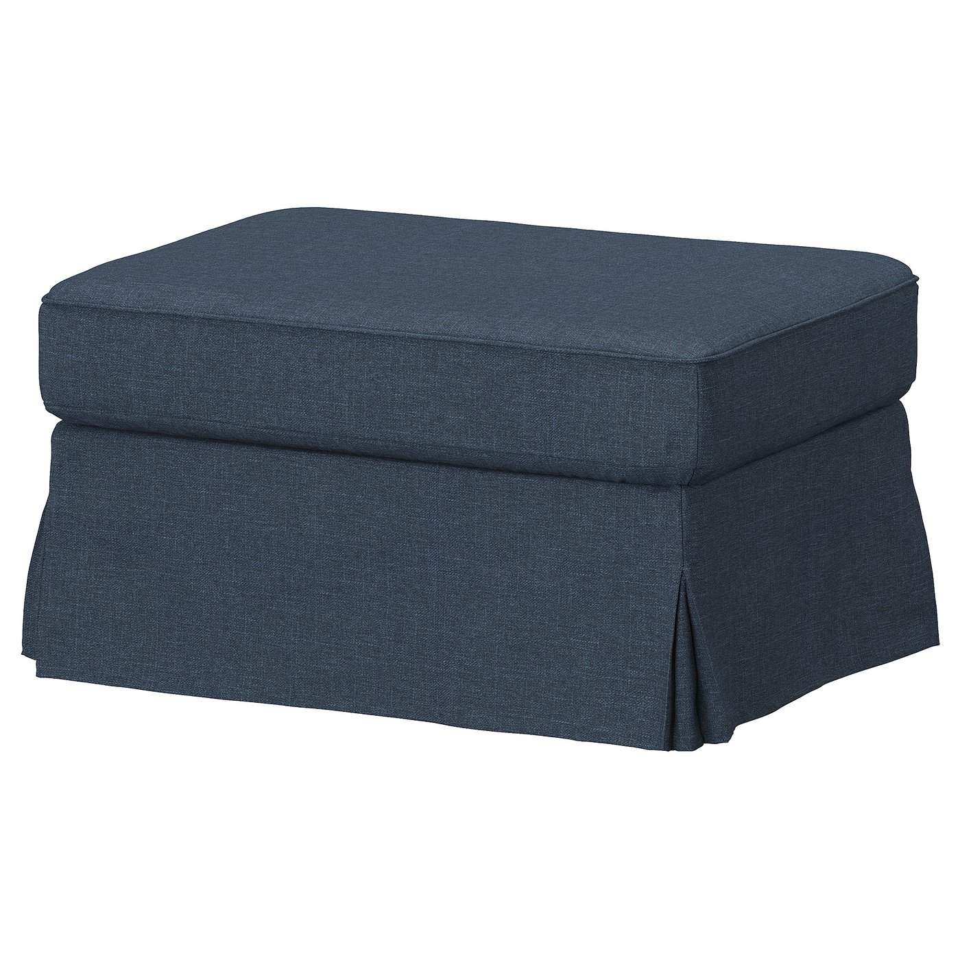 EKTORP Footstool with storage - Kilanda dark blue - IKEA Norway